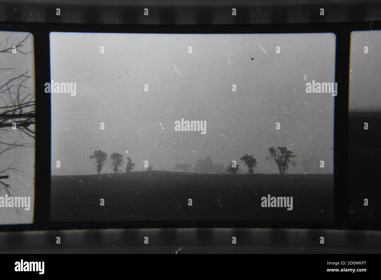 Fine 1970s vintage black and white photography of a remote farm field ...