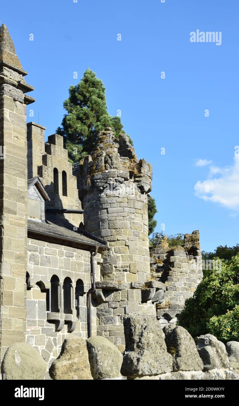 Löwenburg in the Schlosspark in Kassel - Old German Castle Stock Photo ...