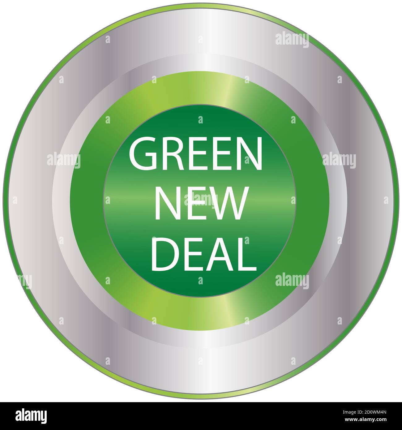 Silver Metal button Sign Go Green Stock Photo - Alamy