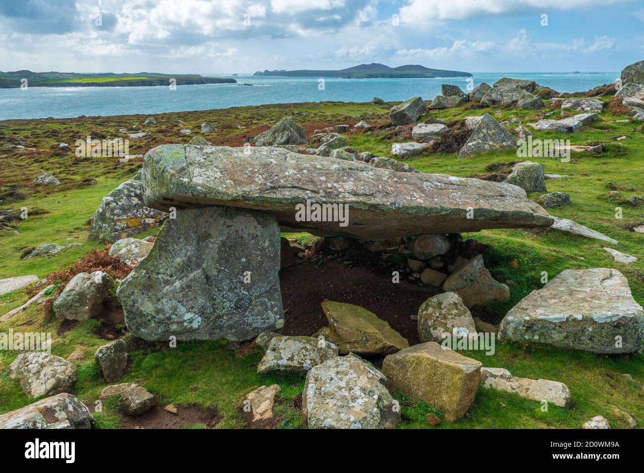 Ramsey Island seen from The St David's Head peninsula, Pembrokeshire ...