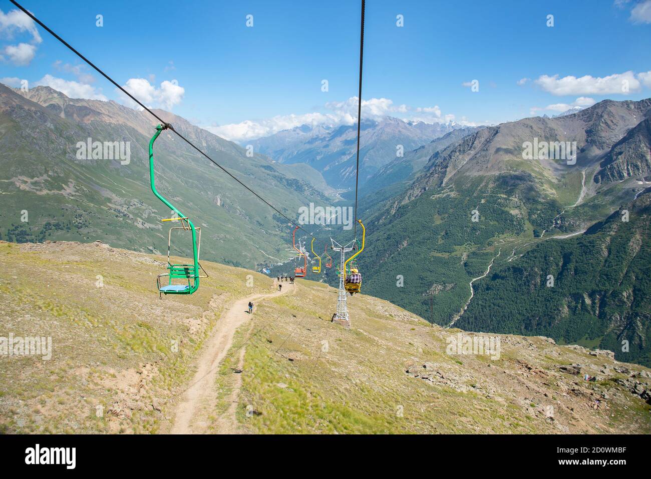 Cable way in the mountains. Cheget, Russia Stock Photo - Alamy