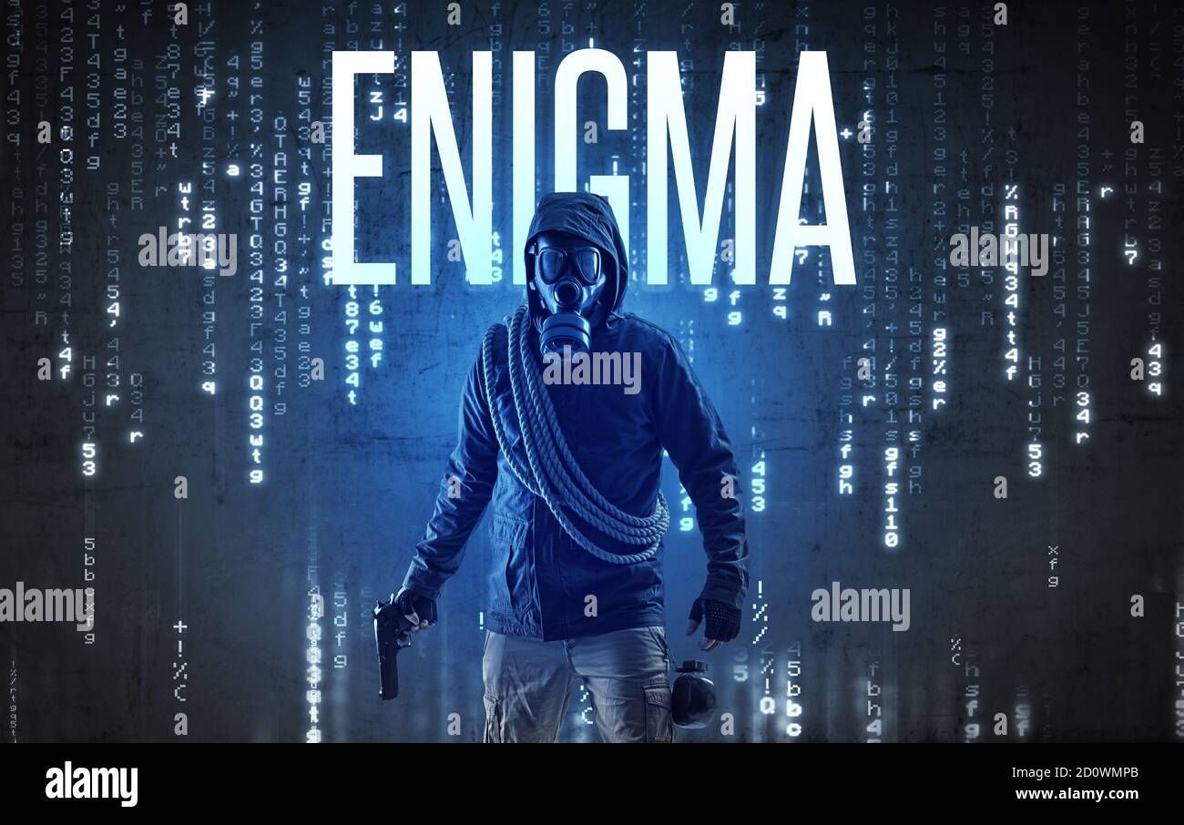 Faceless hacker with ENIGMA inscription, hacking concept Stock Photo ...