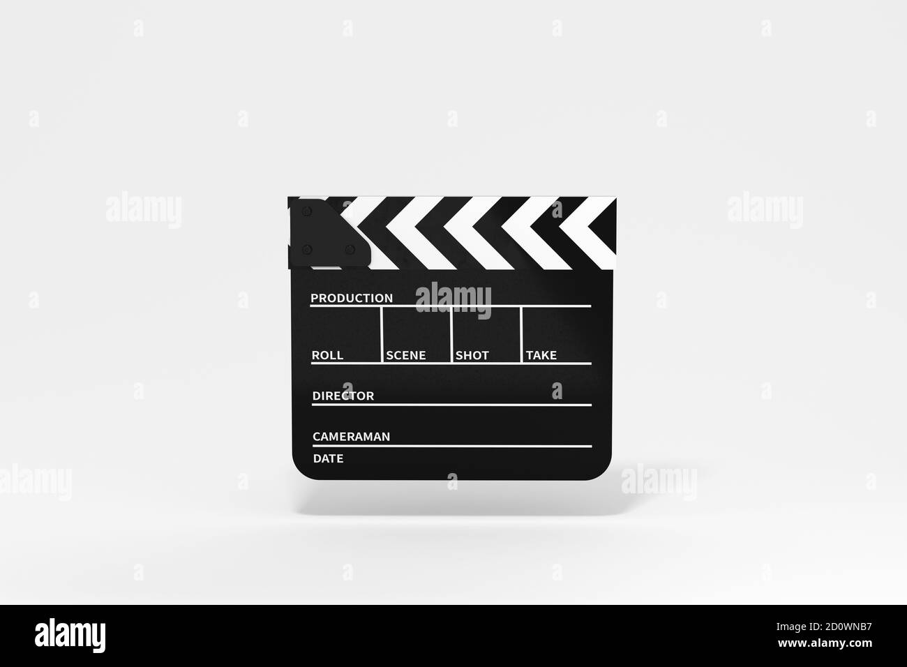 Clapper board with white background, 3d rendering. Computer digital ...