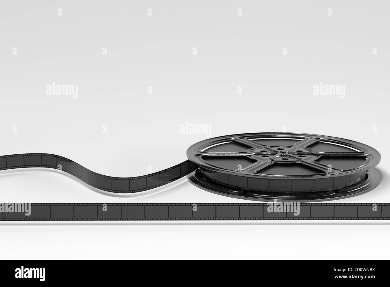 Film tapes with white background, 3d rendering. Computer digital ...