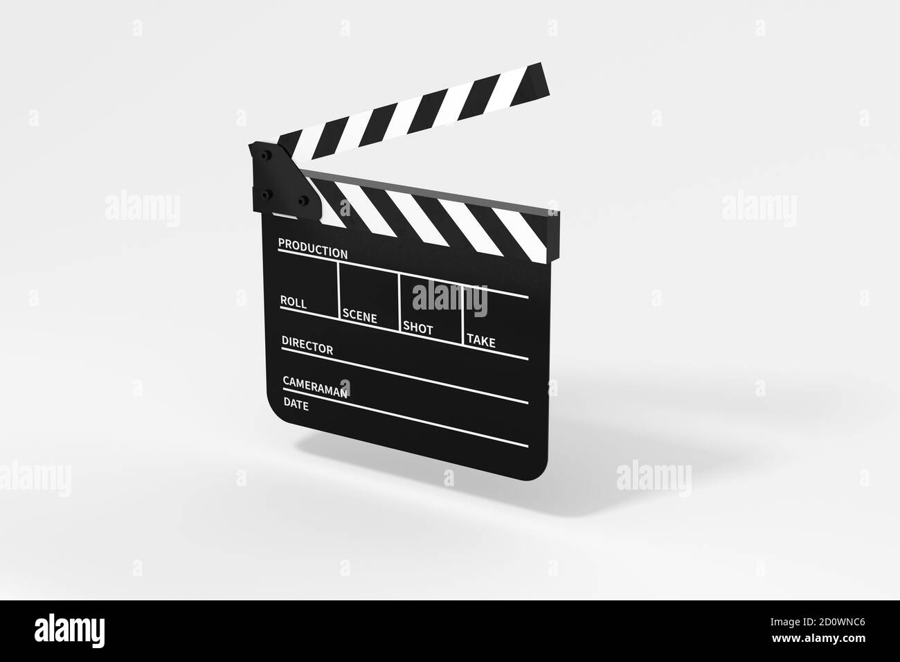Clapper board with white background, 3d rendering. Computer digital ...