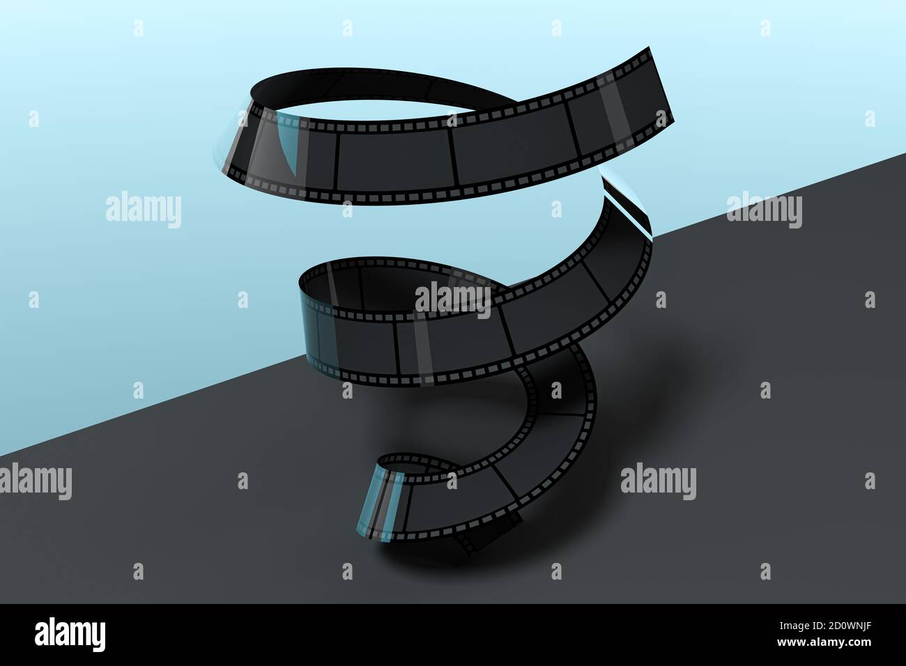 Film tapes with dark background, 3d rendering. Computer digital drawing ...