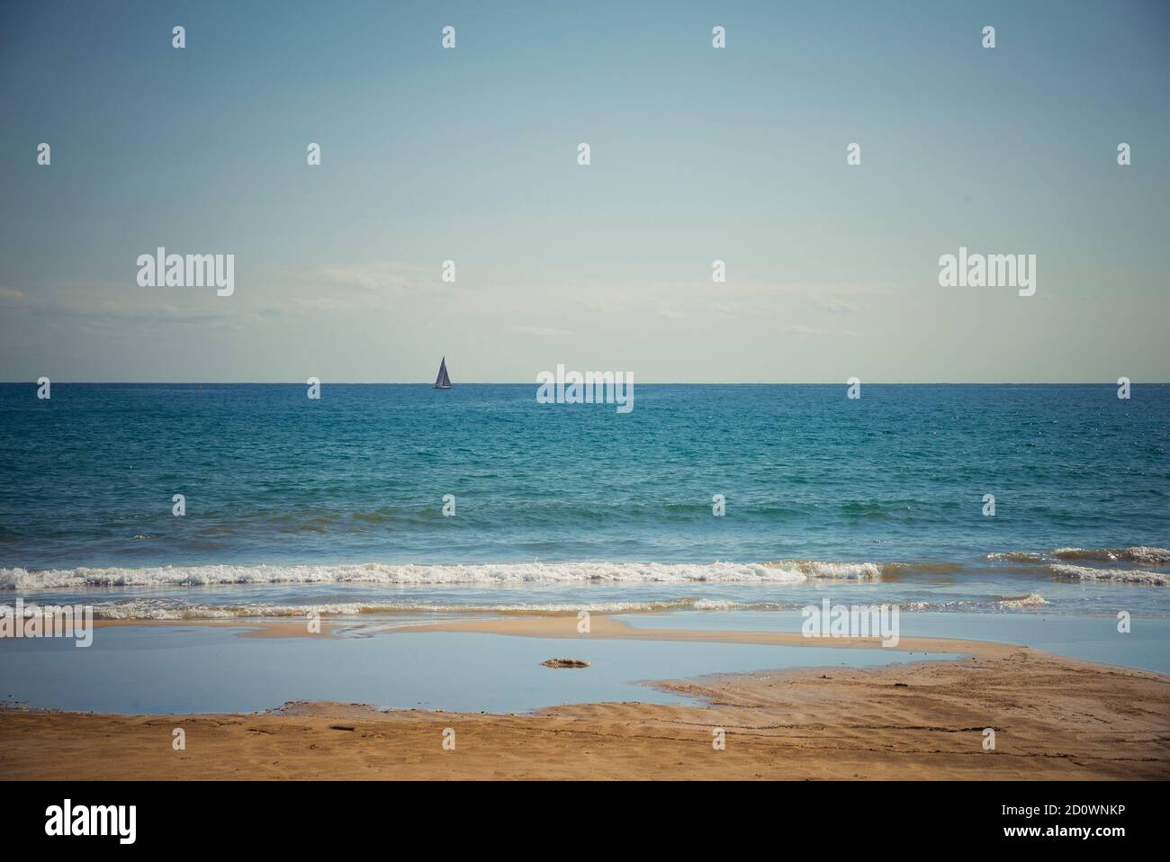 Beautiful sea views with yacht, Mediterranean Sea Stock Photo - Alamy