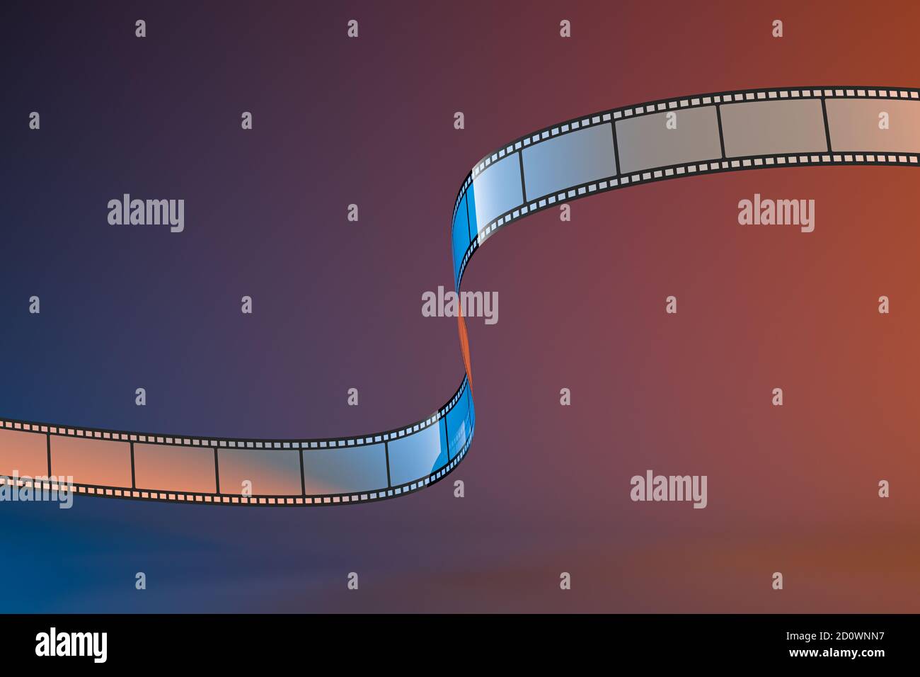 Film tapes with dark background, 3d rendering. Computer digital drawing ...