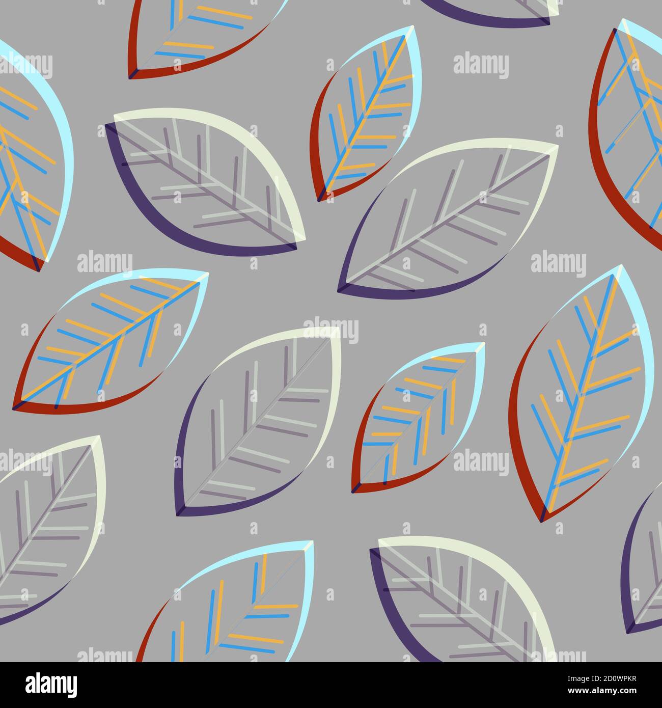 abstract multi-color falling autumn leaves seamless pattern, repetitive ...