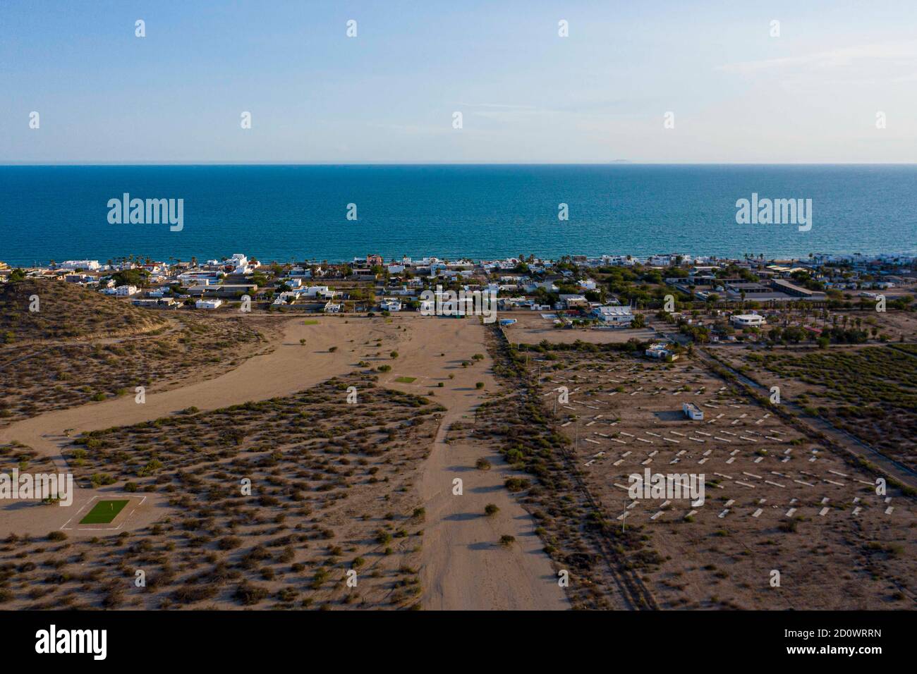 Aerial view of Kino or Kino Bay, Sonora, Mex in the Gulf of California ...