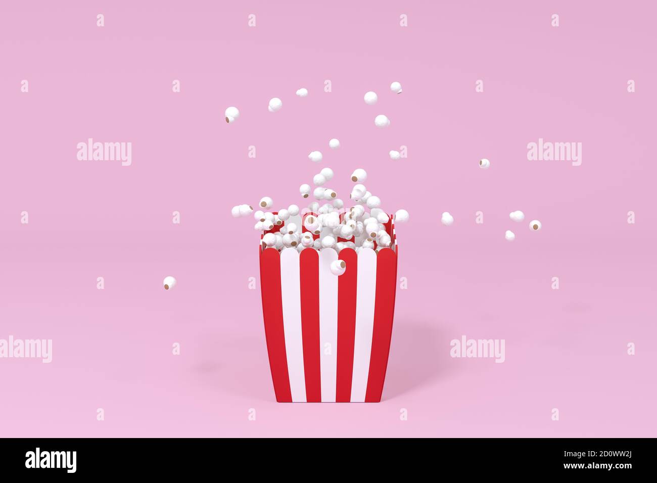 Scattered popcorn, sweet food, 3d rendering. Computer digital drawing ...