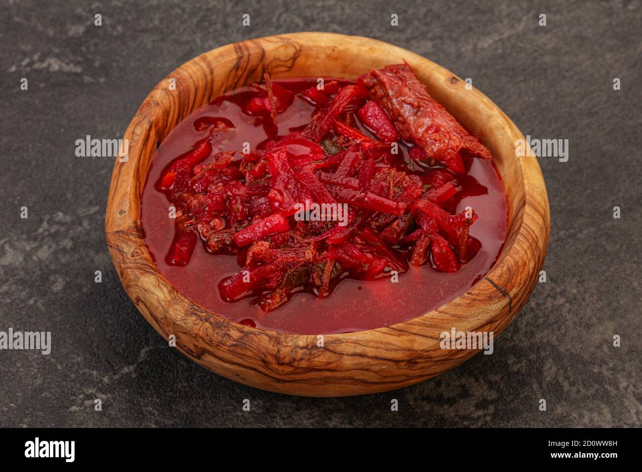 Russian traditional Borsch soup with cabbage and beef Stock Photo - Alamy