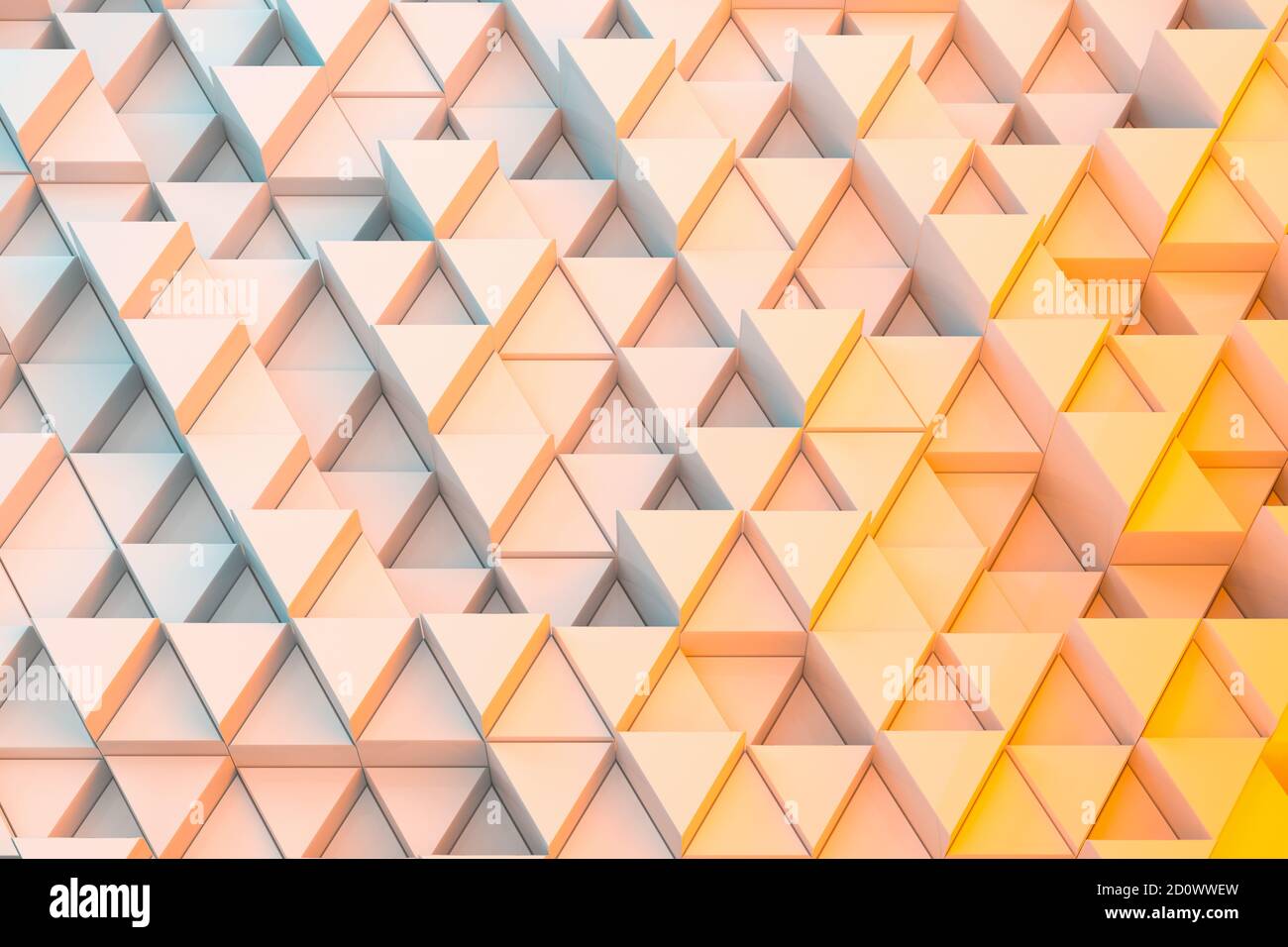 Repeating triangle cubes background, 3d rendering. Computer digital ...