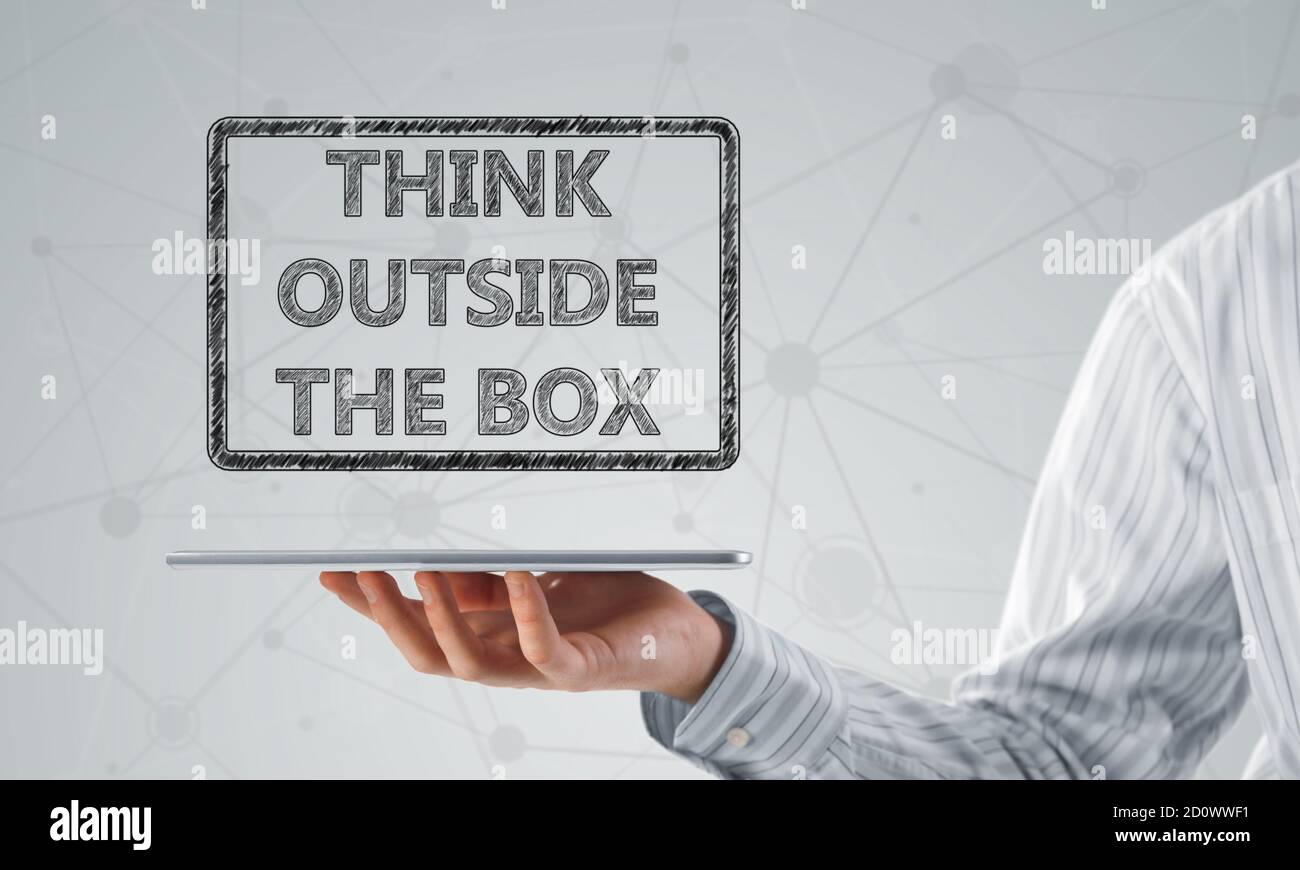 Thinking outside the box concept Stock Photo - Alamy
