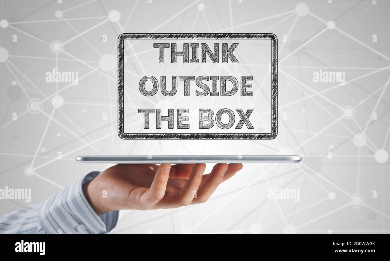 Thinking outside the box concept Stock Photo - Alamy