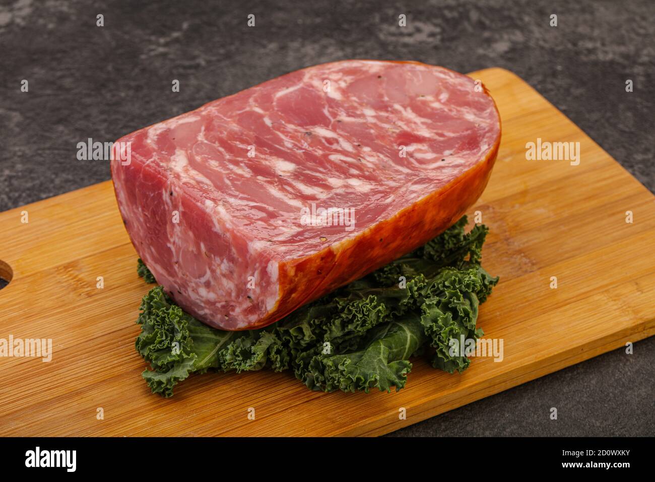 Tasty Beef ham piece over board Stock Photo - Alamy