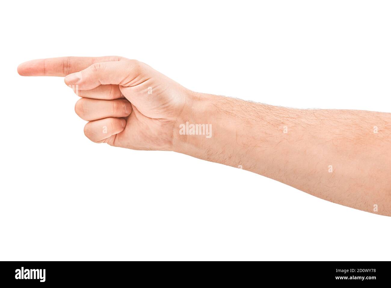 adult man hand show direction, isolated on white Stock Photo - Alamy