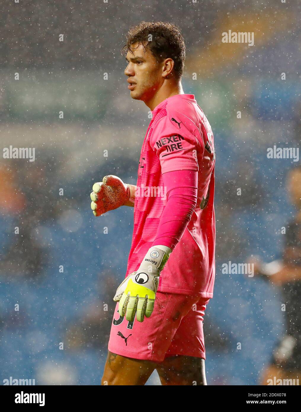 Manchester City goalkeeper Ederson during the Premier League match at ...