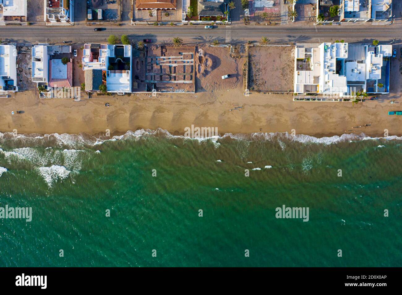 Aerial view of Kino or Kino Bay, Sonora, Mex in the Gulf of California ...