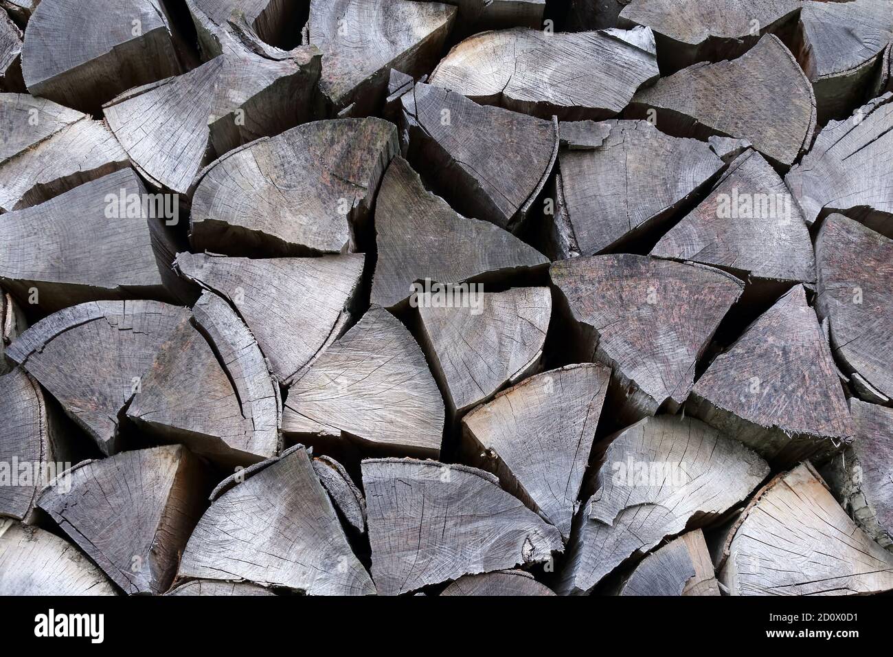 dry firewood stacked in a row Stock Photo - Alamy