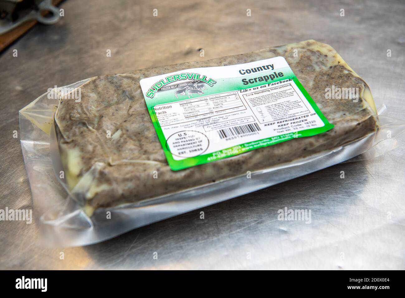 Pack of Scrapple from Sudlersville Meat Locker in Maryland Stock Photo ...