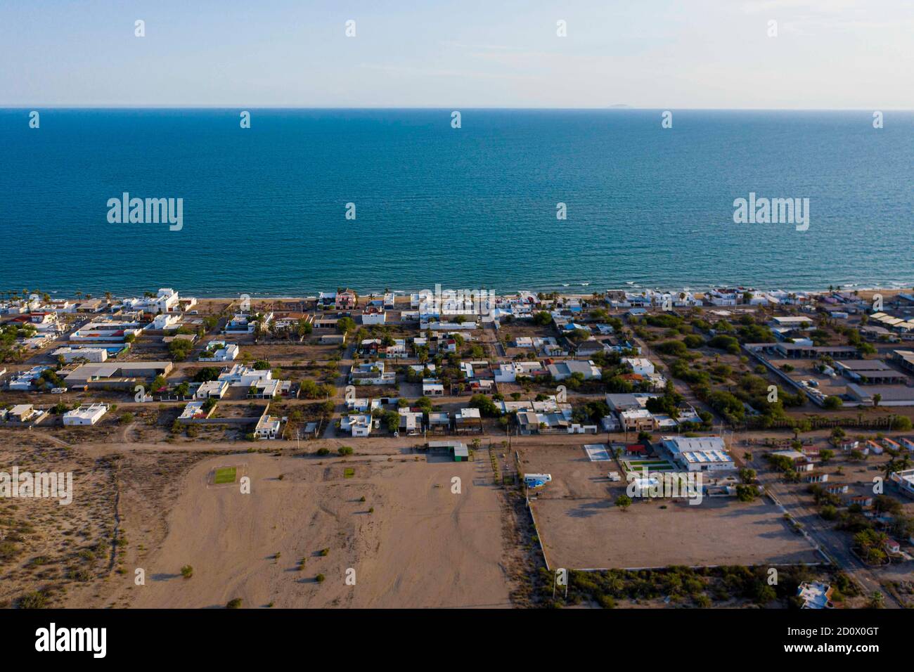 Aerial view of Kino or Kino Bay, Sonora, Mex in the Gulf of California ...