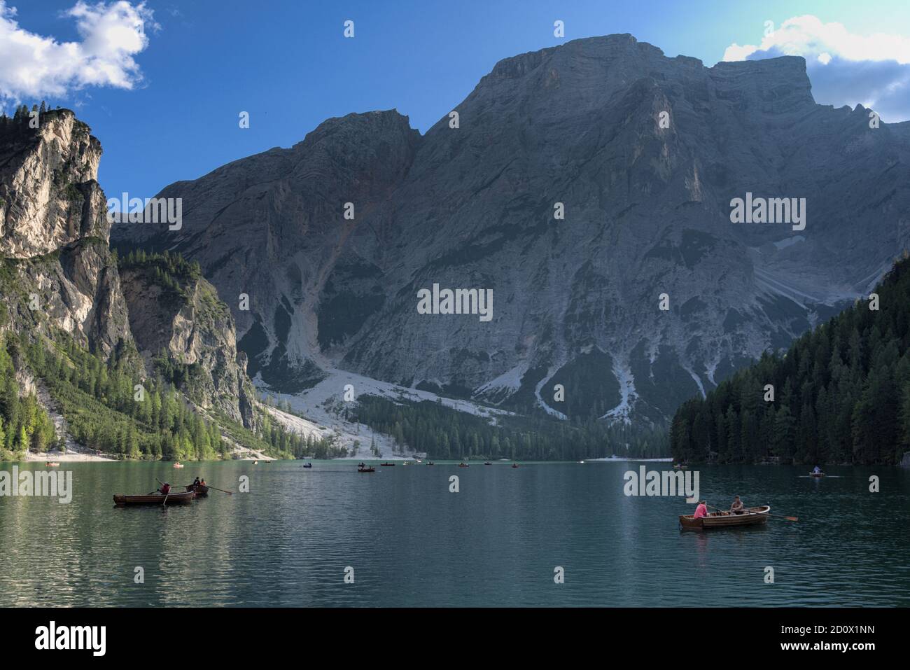 Scenery at the Lago di Braies / Pragser Wildsee / Lake Prags with ...