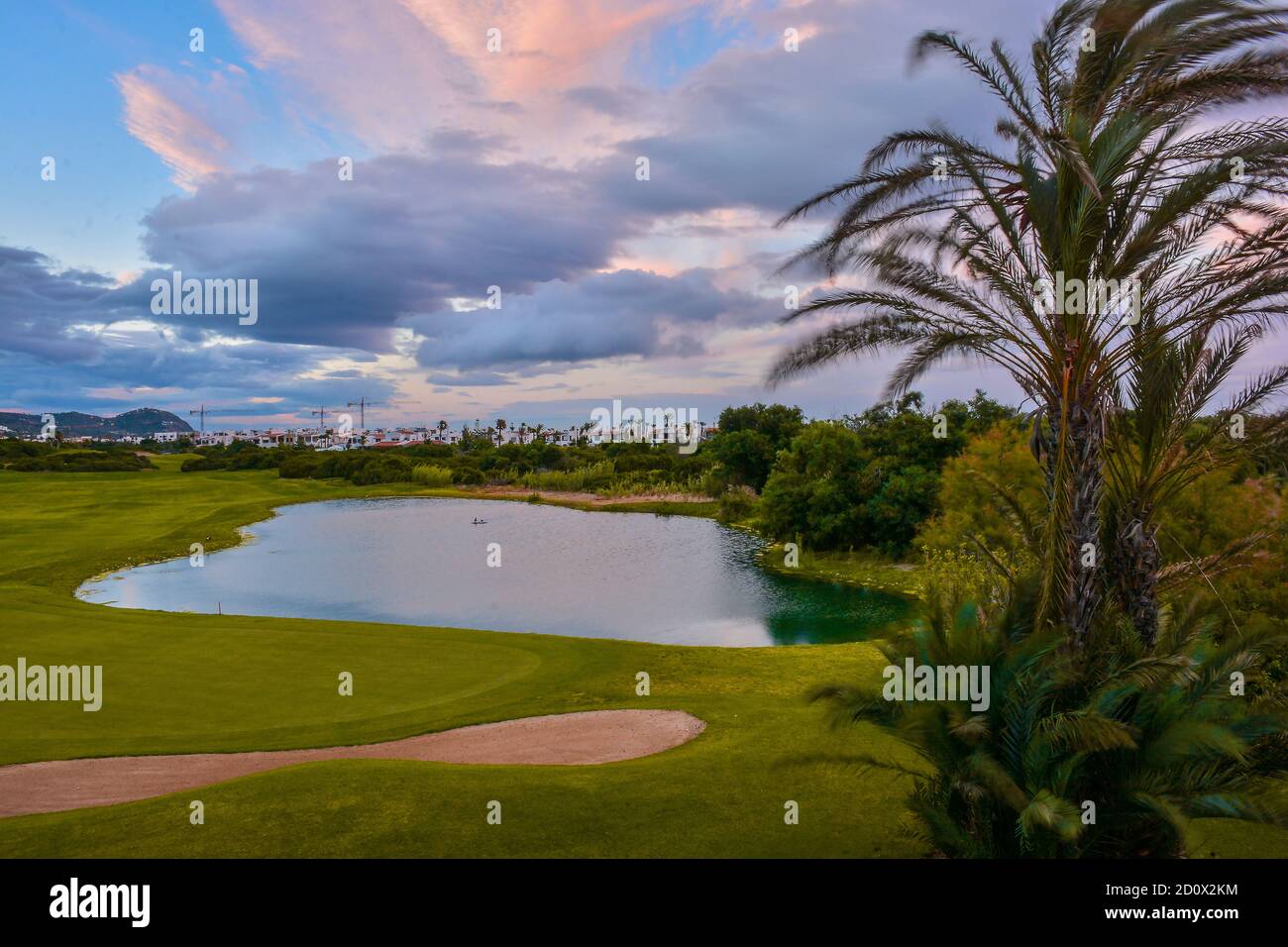 Panorama View of Golf Course with beautiful putting green Stock Photo ...