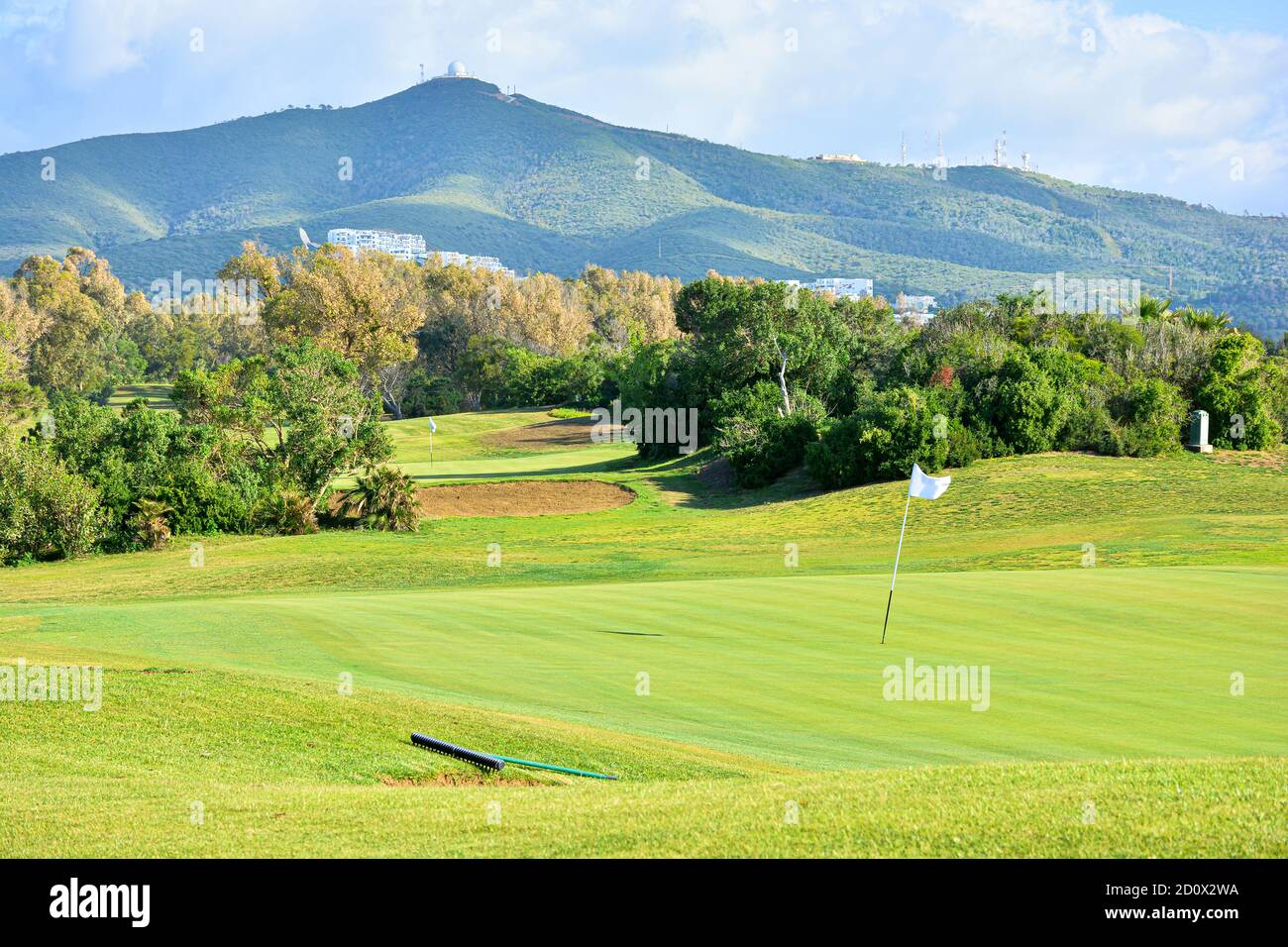 Panorama View of Golf Course with beautiful putting green Stock Photo ...