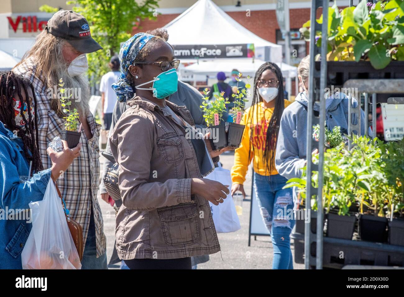 Shopping at the Waverly Market, Baltimore, Maryland Stock Photo - Alamy