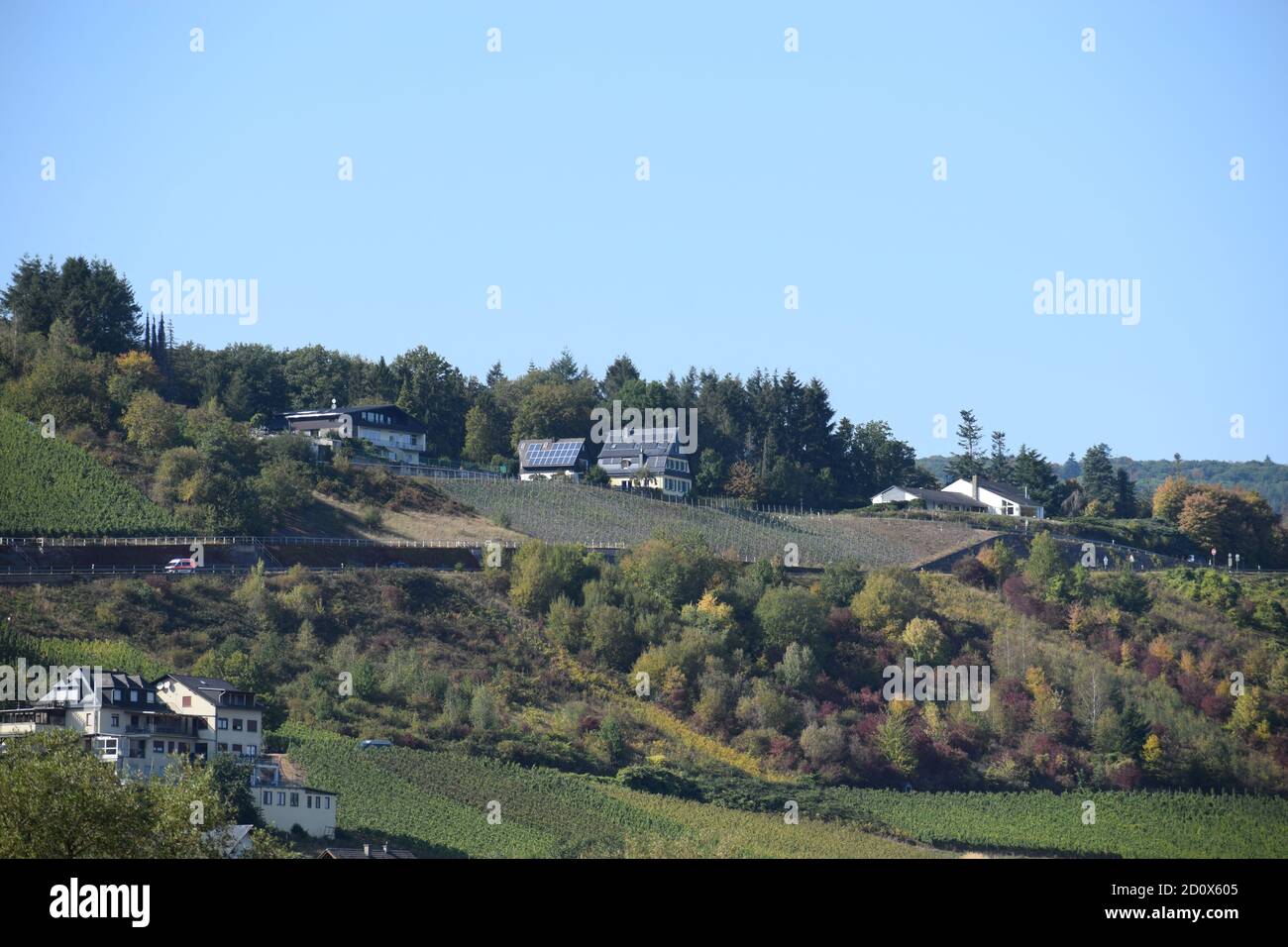 view into Mosel valley from the rock Heißer Stein above Reil Stock ...
