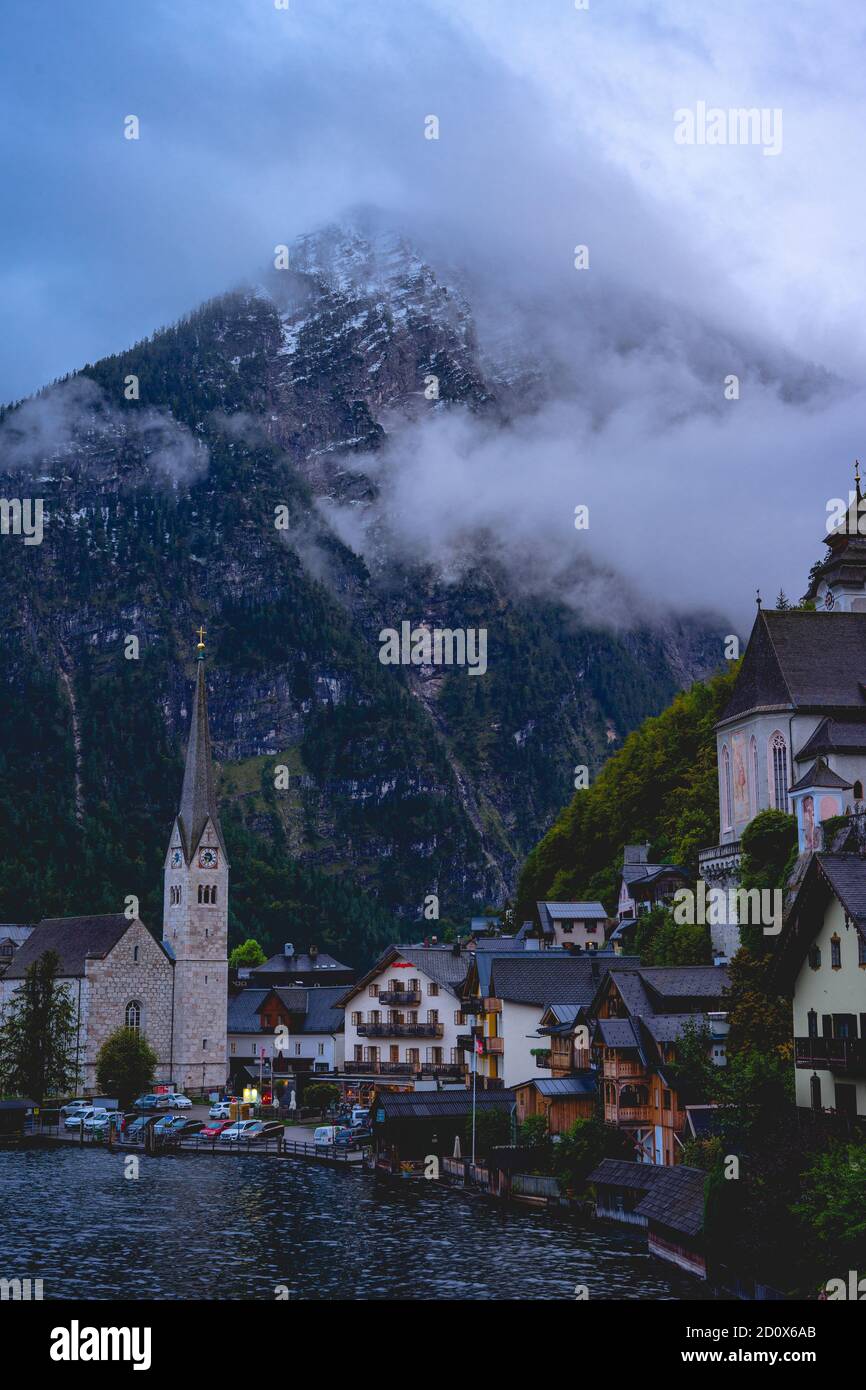 Beautiful city on by the lake, Hallstatt Austria 26 September 2020 ...