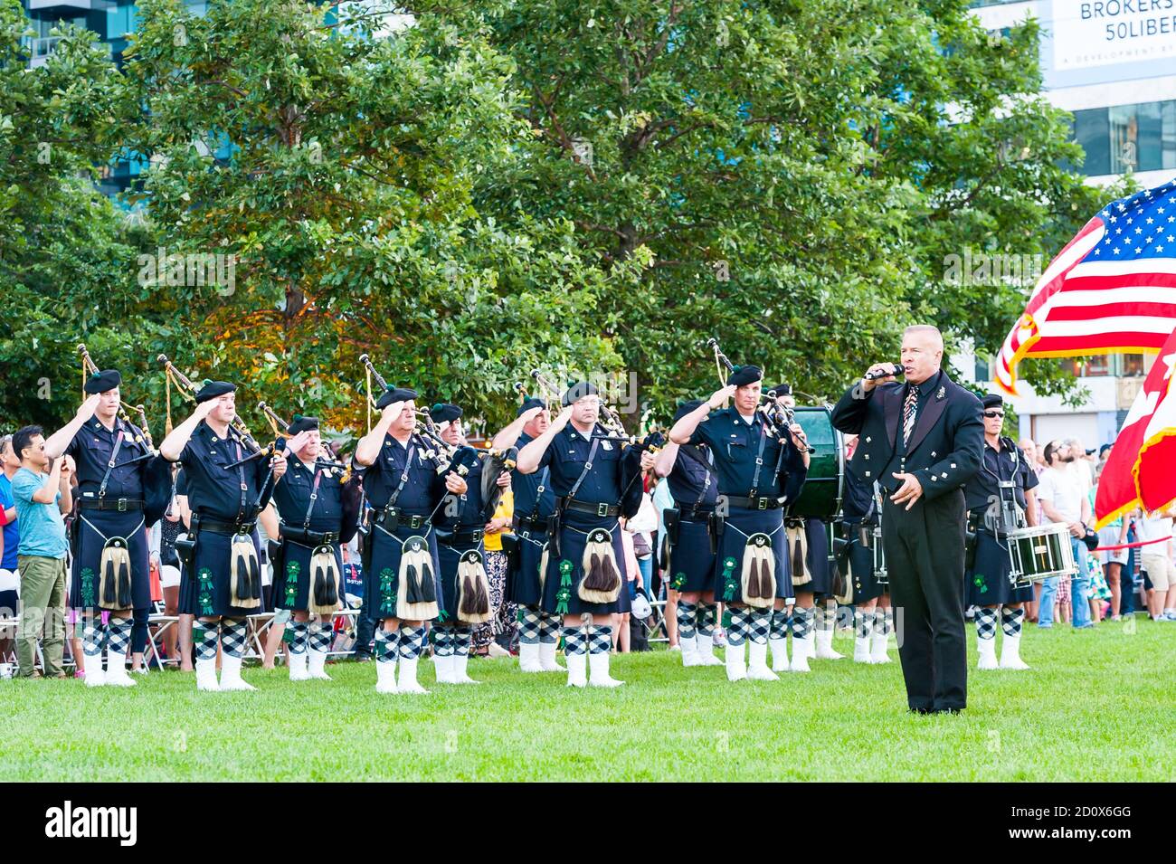 Boston, Massachusetts. 21 June, 2017. Sail Boston. Boston Police Gaelic ...