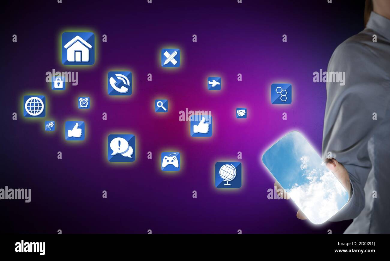 Smartphone interface application Stock Photo - Alamy