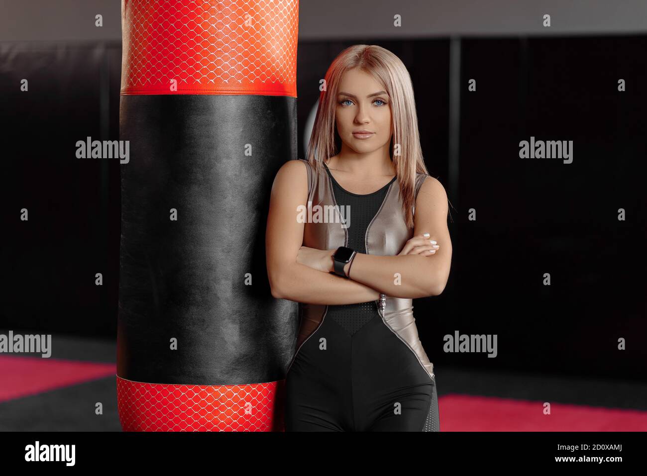 Young blonde woman boxing in hi-res stock photography and images - Alamy