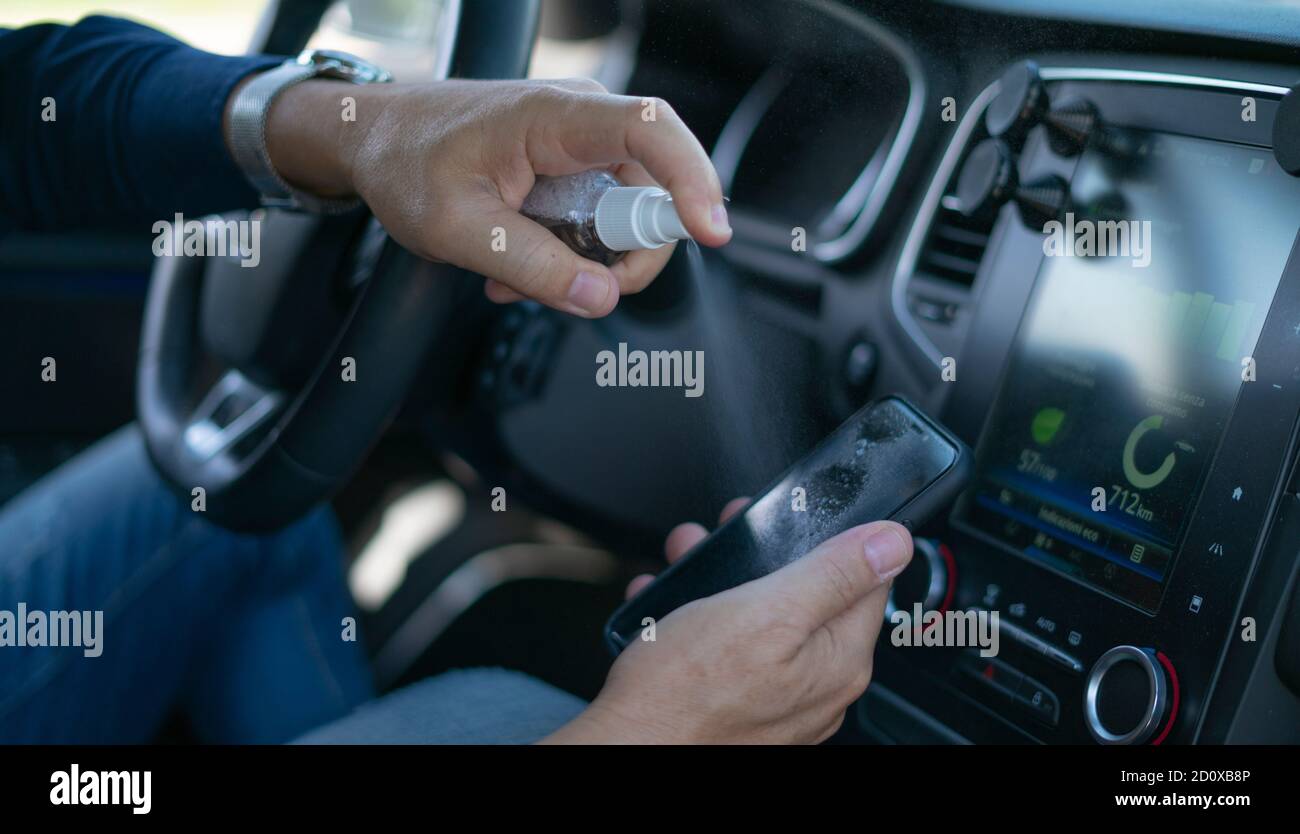 Spraying disinfectant hi-res stock photography and images - Alamy
