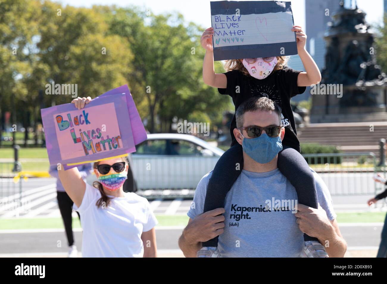 Philadelphia, Pennsylvania, USA. October 3, 2020: Demonstrators MEGAN ...