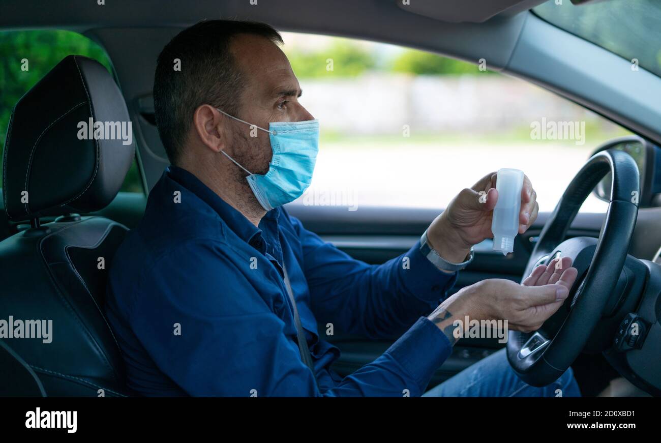 car, prevention, clean, hand, driver, hygiene, care, man, steering ...