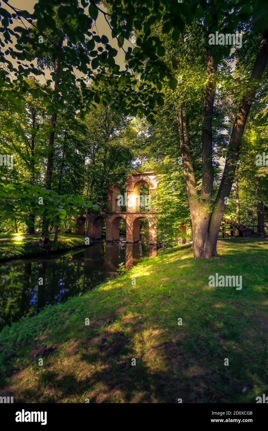 Romantic park in Arkadia village, Poland Stock Photo - Alamy