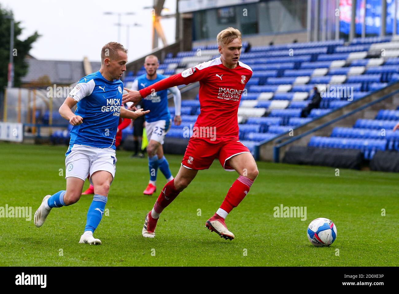 Peterborough, UK. 03rd Oct, 2020. Matthew Smith of Swindon Town (on ...