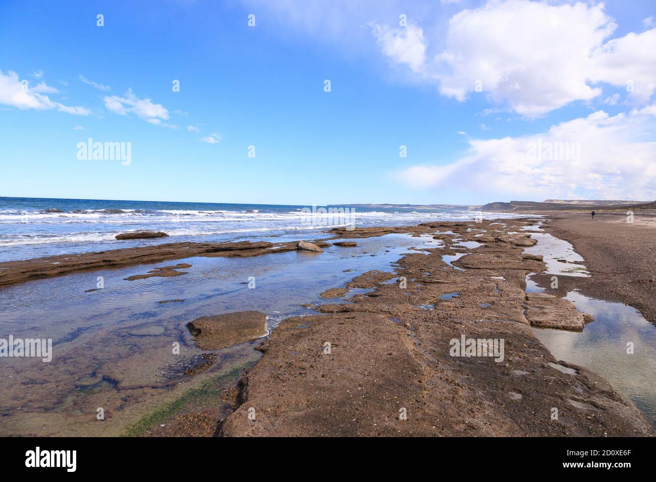 Isla Escondida beach day landscape, Patagonia, Argentina. Chubut ...