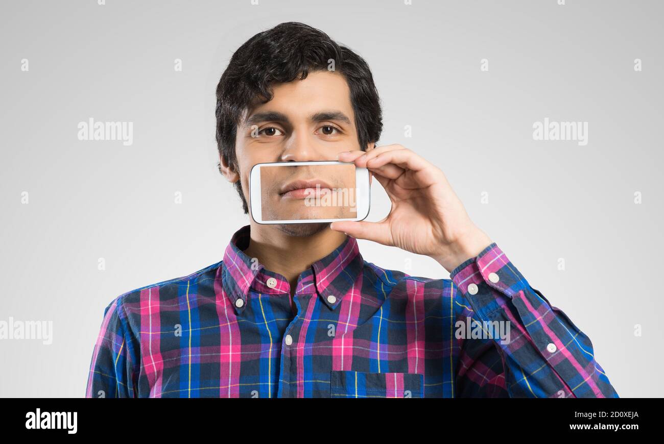 Man with mobile phone Stock Photo - Alamy