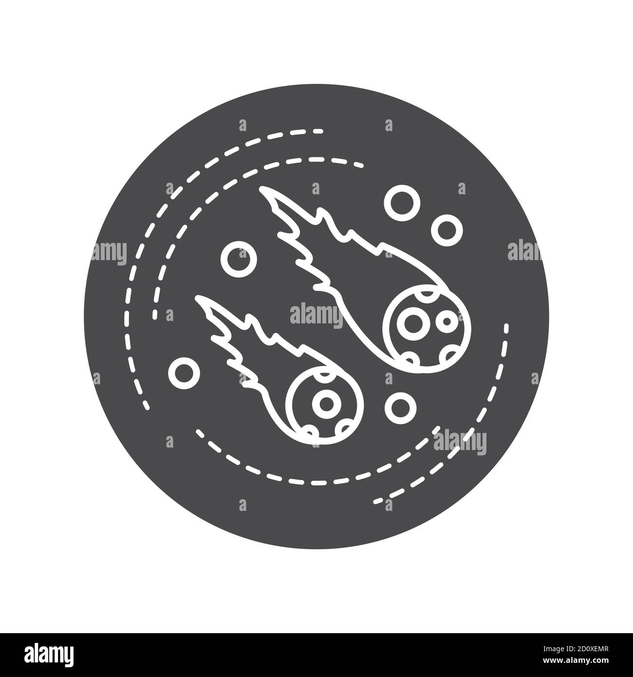 Meteor falling black glyph icon. The visible passage of a glowing ...