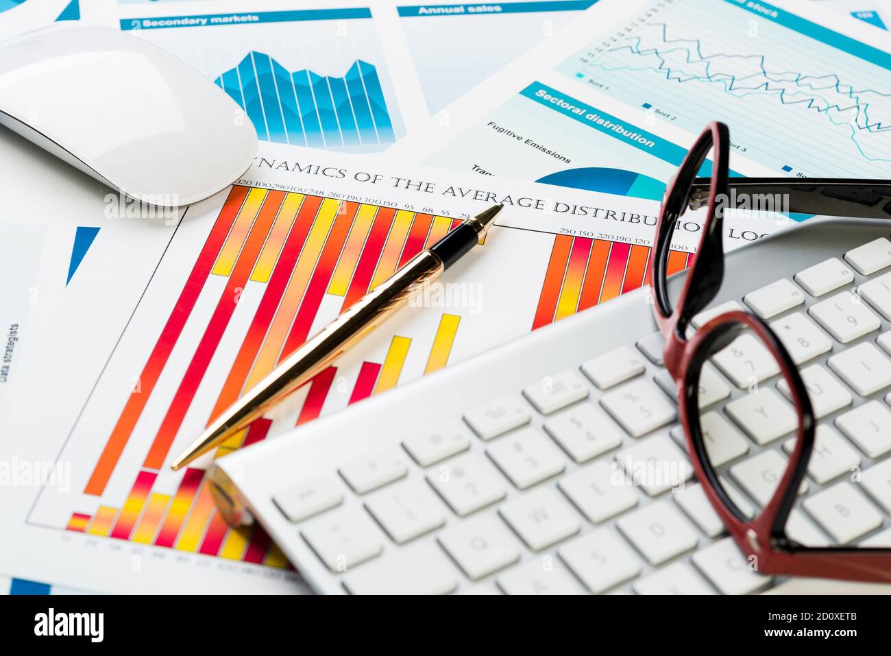 Preparing average sales report Stock Photo - Alamy