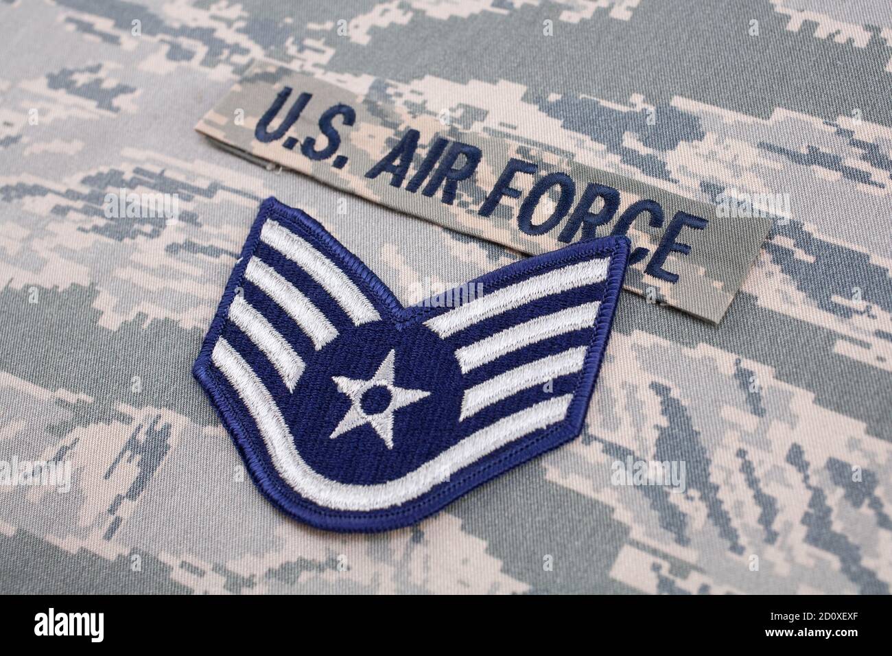 August 31, 2020. US AIR FORCE branch tape and Staff Sergeant rank patch ...