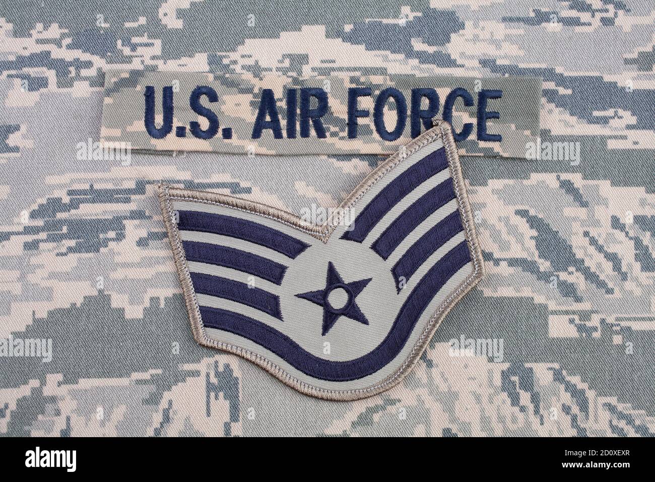 August 31, 2020. US AIR FORCE branch tape and Staff Sergeant rank patch ...