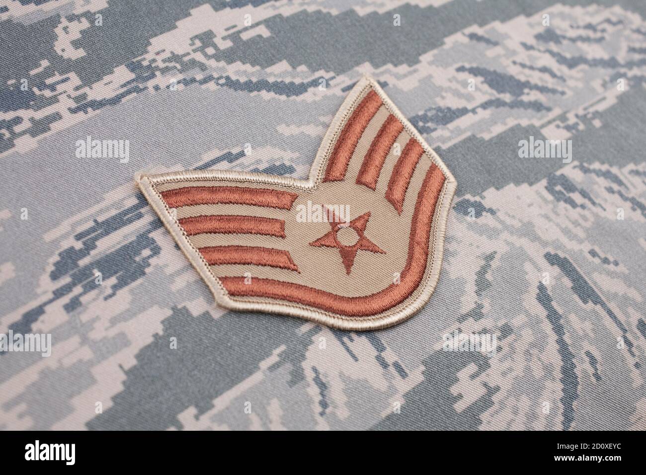 August 31, 2020. US AIR FORCE Staff Sergeant rank patch on digital ...