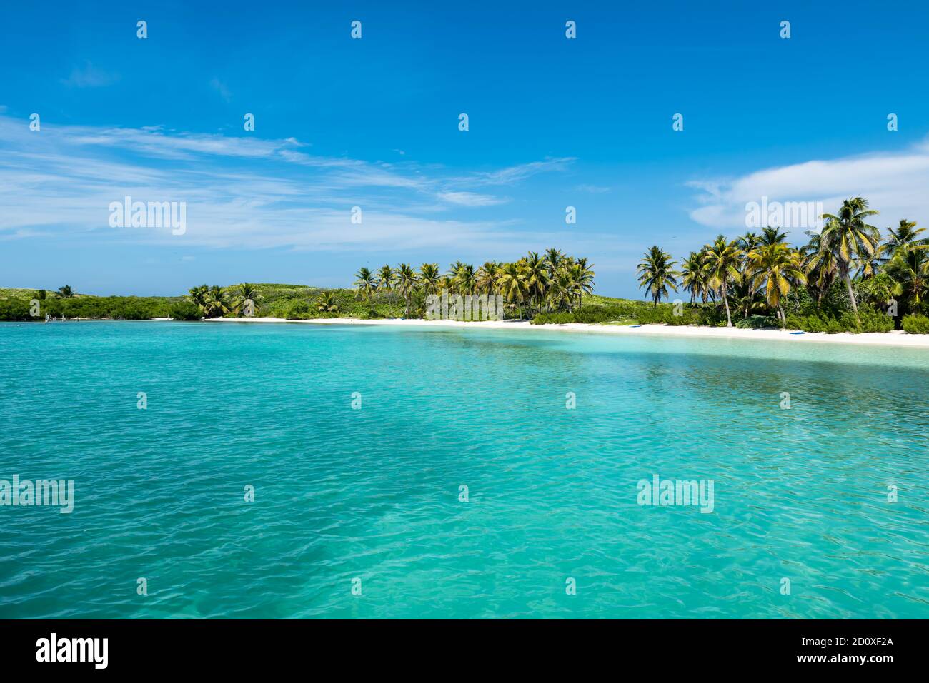 Tropical seascape of Contoy island in the caribbean sea (Quintana Roo ...