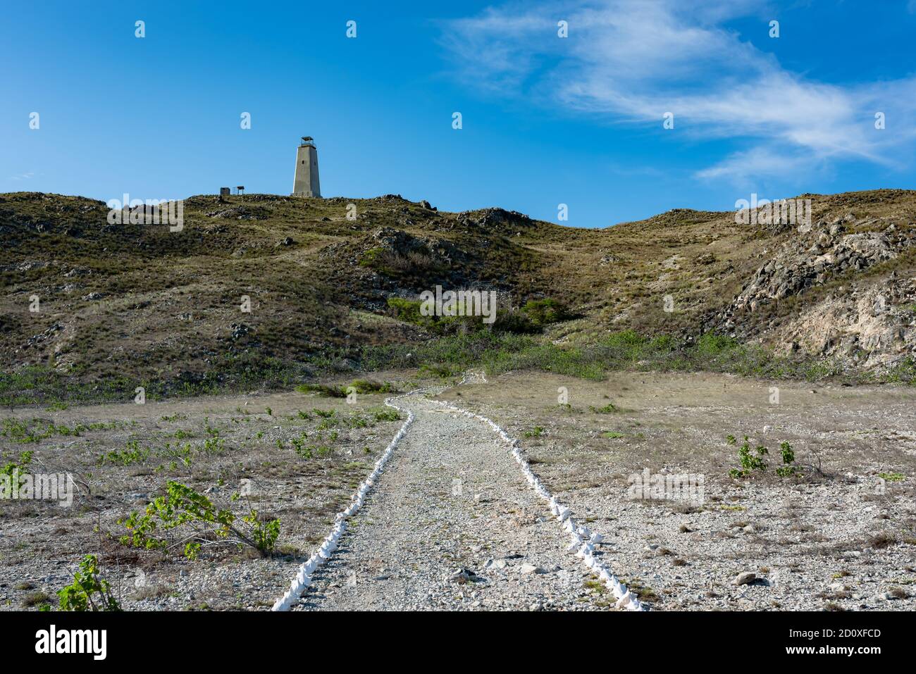 View of the lighthouse in the highest rock of Gran Roque island (Los ...