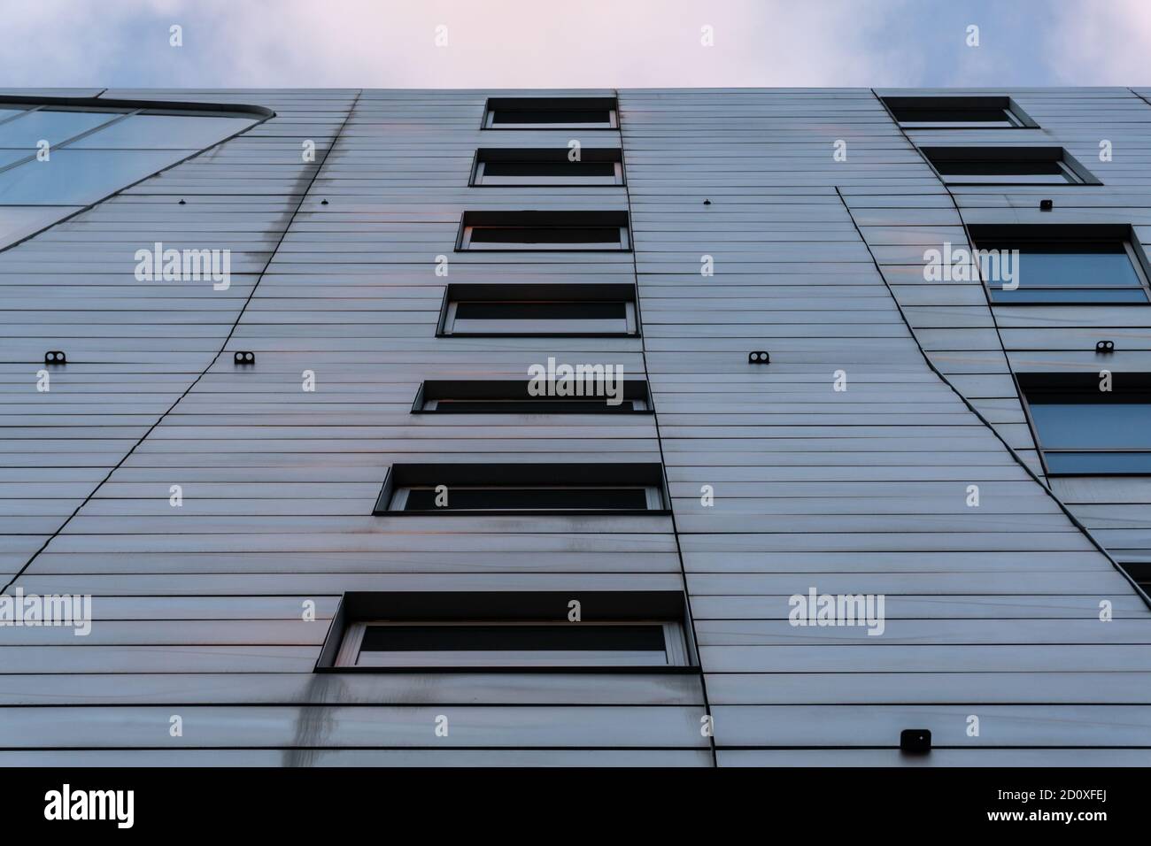 exterior of a building with windows. Facade and feature of a building ...